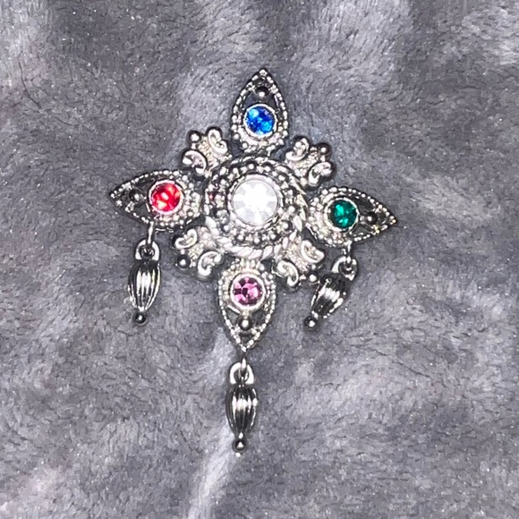 Bob Mackie | Jewelry | Vintage Bob Mackie Silver Brooch With Beautiful ...